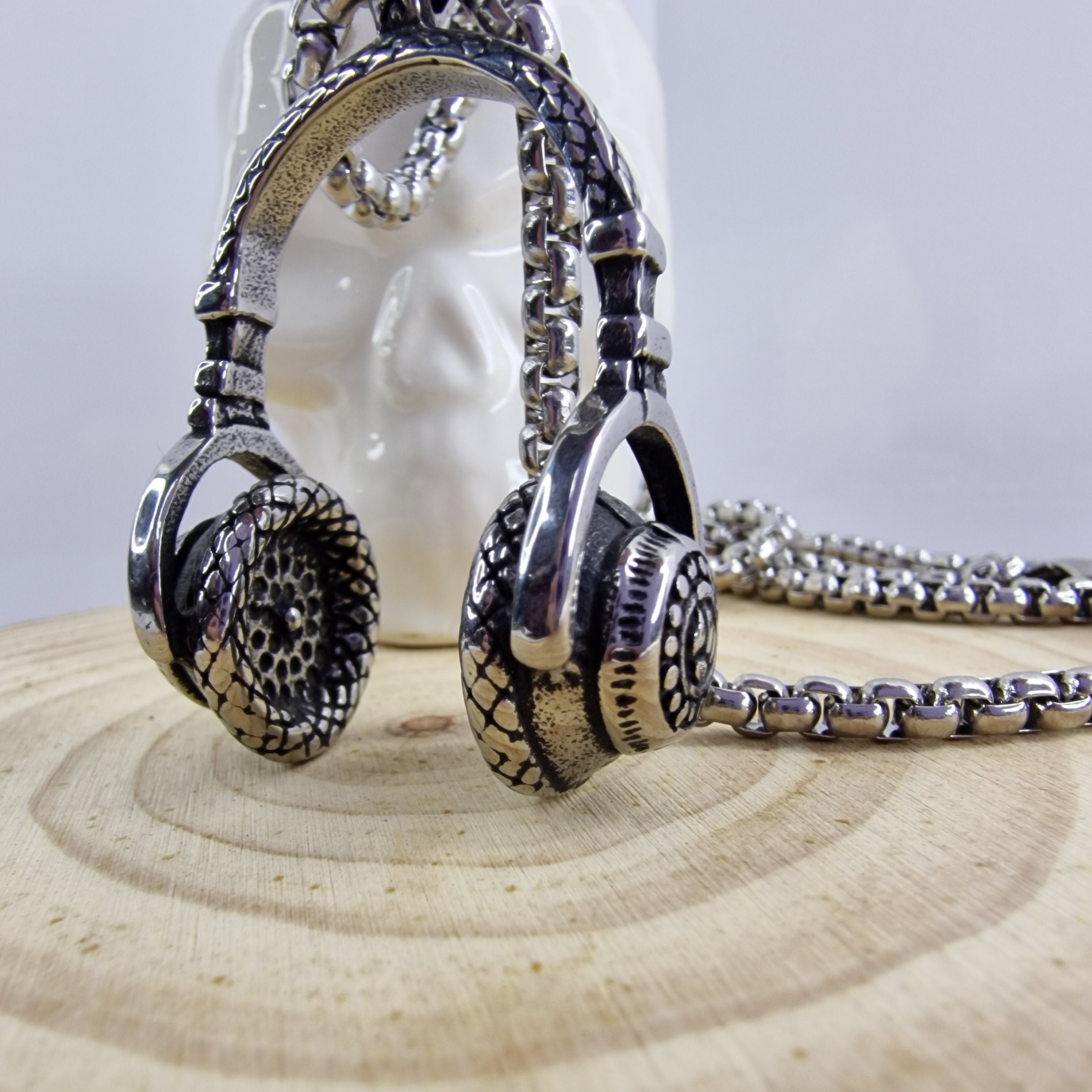 Colar Homem Fones (aço inoxidável) – Mon Bijou Store